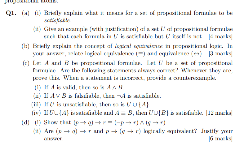 Solved Q1 A I briefly Explain What It means For A Set