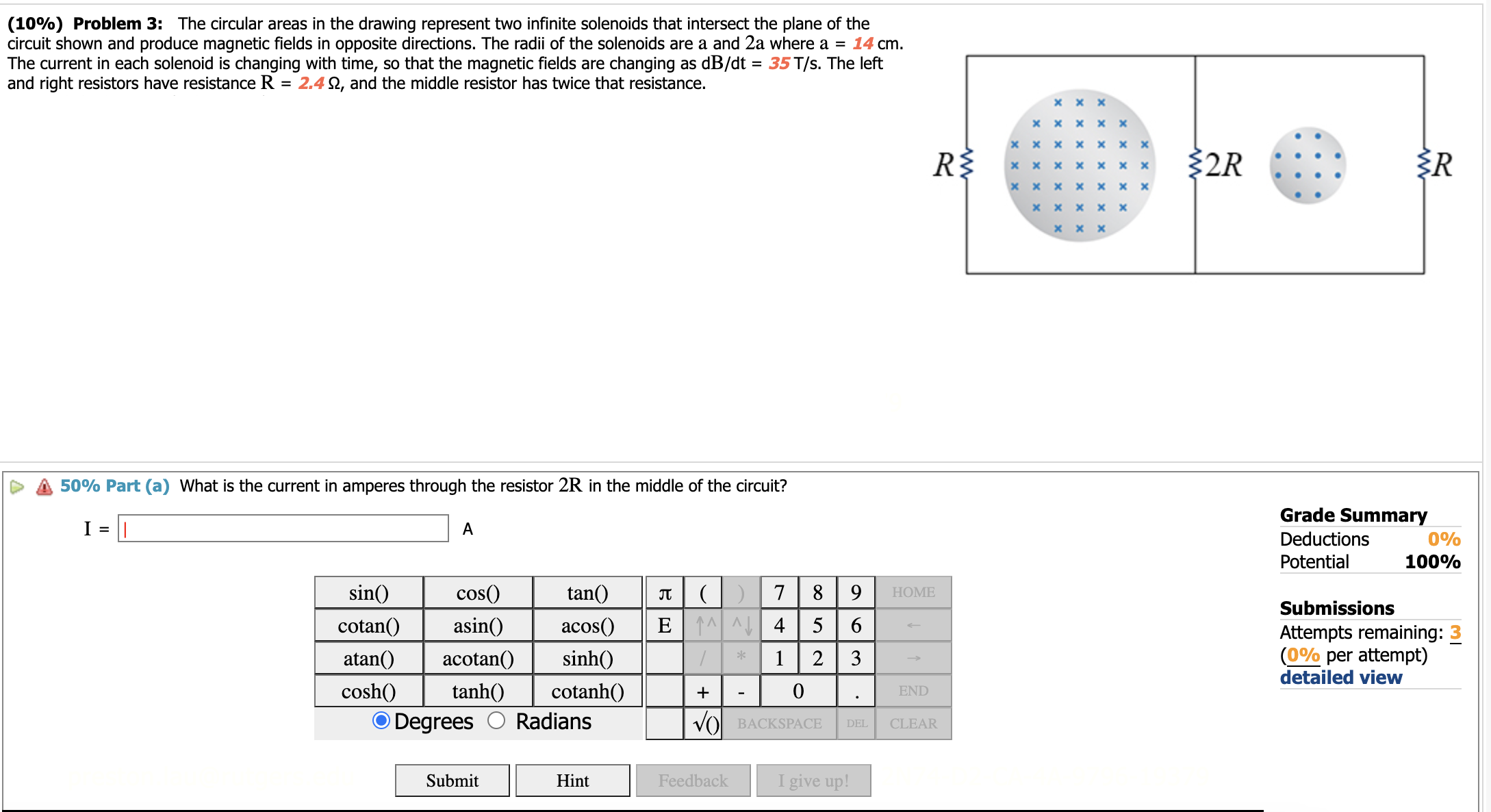 Solved 10\%) Problem 3: The circular areas in the drawing | Chegg.com