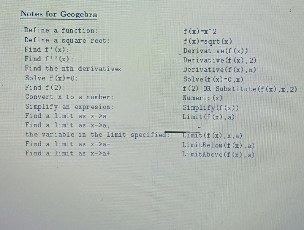 Solved 9. (Geogebra Question Build approximations to the | Chegg.com