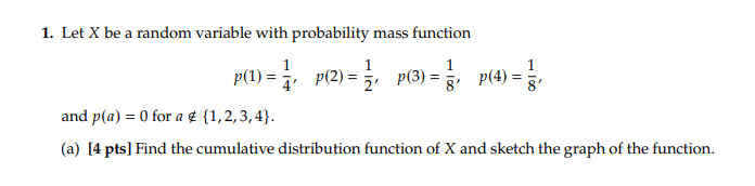 Let X be a random variable with probability mass | Chegg.com