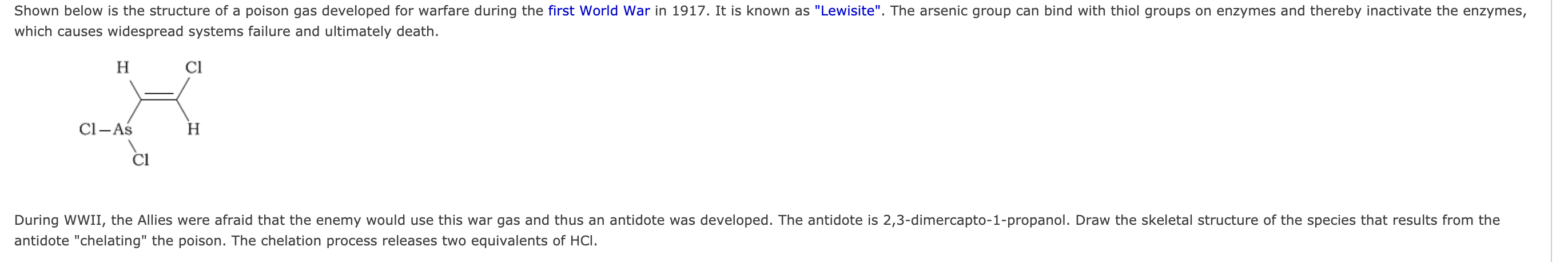 Solved Shown below is the structure of a poison gas | Chegg.com
