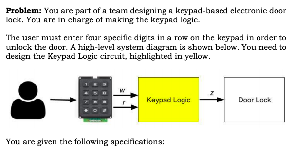 Problem: You are part of a team designing a | Chegg.com