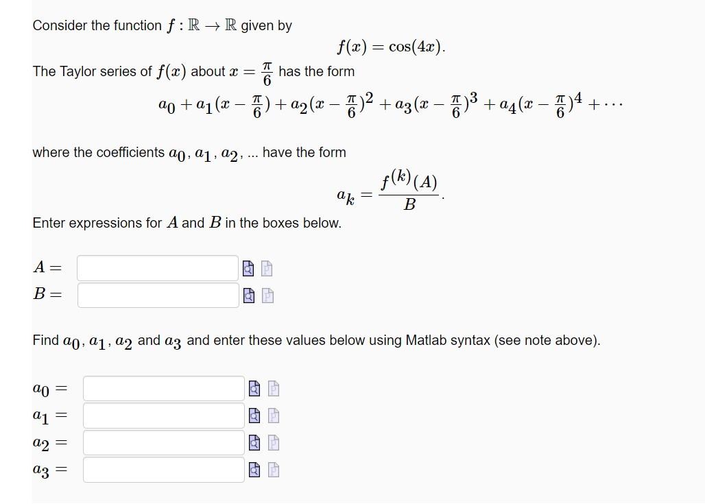 Solved Consider the function f:R→R given by f(x)=cos(4x). | Chegg.com