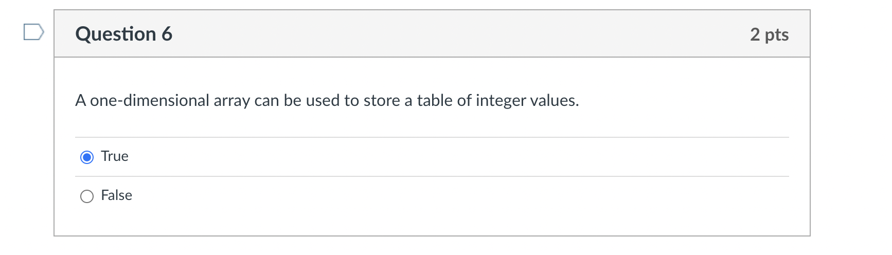 Solved A one-dimensional array can be used to store a table | Chegg.com