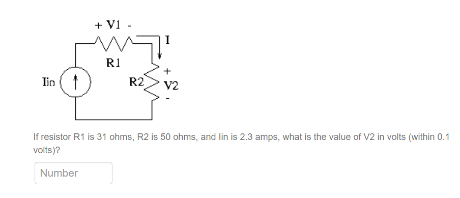 Solved If resistor R1 is 31 ohms, R2 is 50 ohms, and lin is | Chegg.com