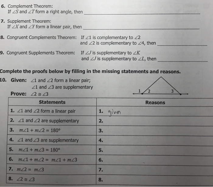 Solved 6. Complement Theorem: If ZS and ZT form a right | Chegg.com