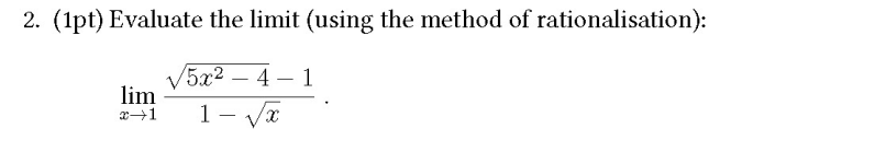 Solved 2. (1pt) Evaluate the limit (using the method of | Chegg.com