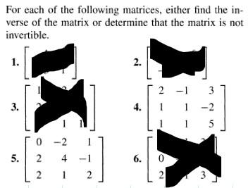 Solved For each of the following matrices, either find the | Chegg.com
