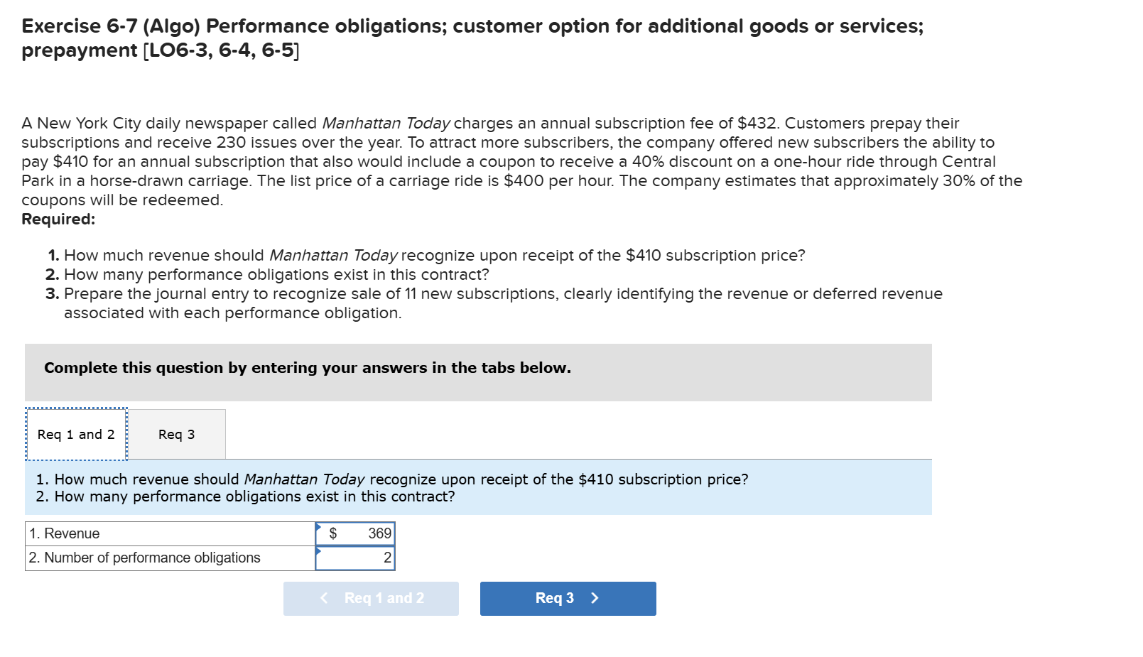 Solved Exercise 6-7 (Algo) Performance obligations; | Chegg.com Solved Exercise 6-7 (Algo) Performance obligations; | Chegg.com
