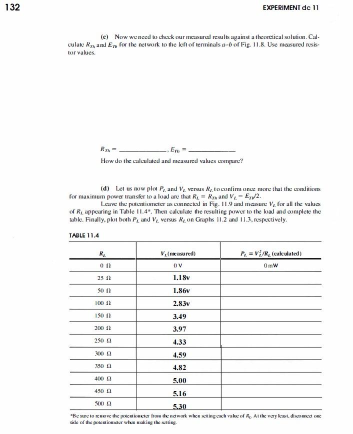 Solved Part 3 Maximum Power Transfer (Experimental Approach) | Chegg.com