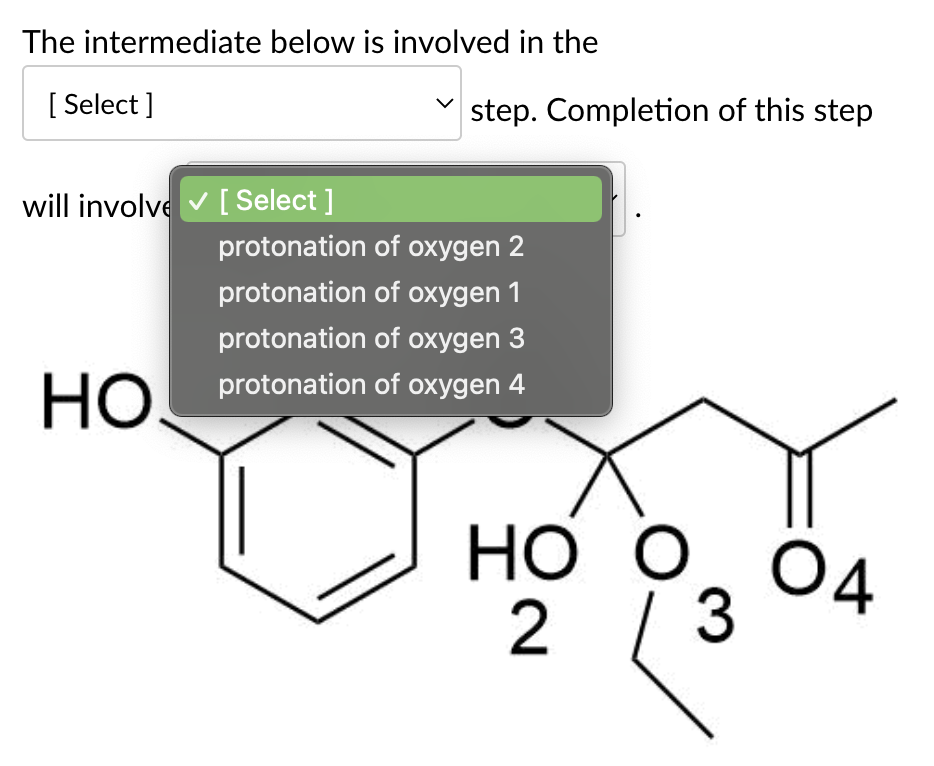 Solved The intermediate below is involved in the step. | Chegg.com