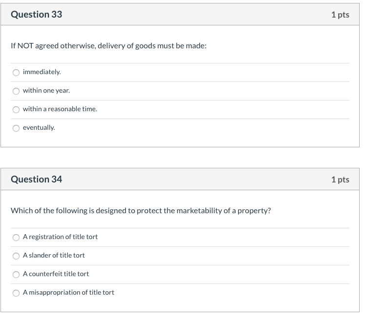 Solved Question 31 1 pts If it is impossible to perform the | Chegg.com