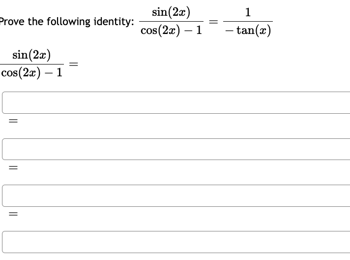 Solved Prove the following identity: | Chegg.com