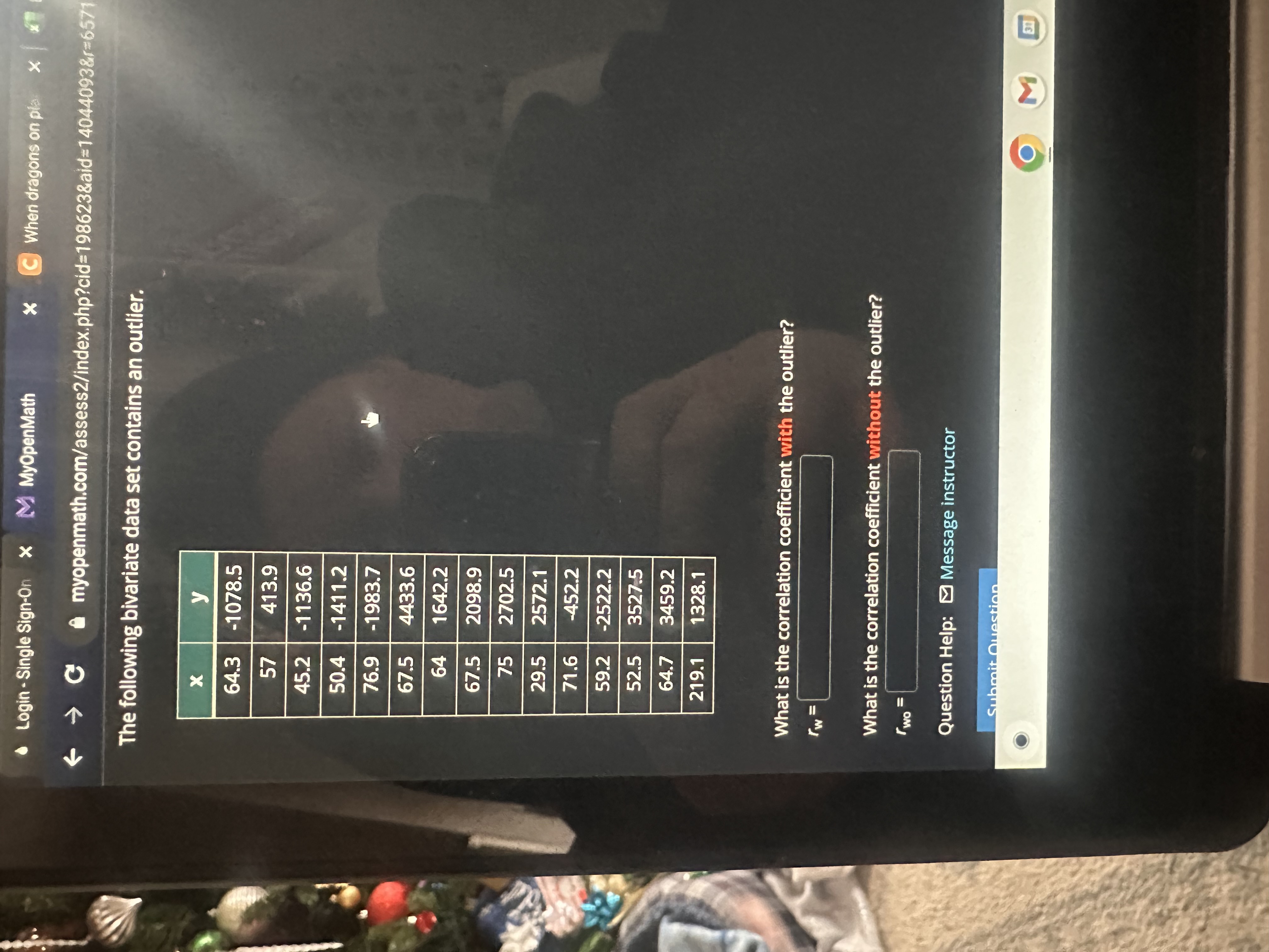 The Following Bivariate Data Set Contains An