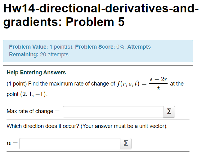 Solved Hw14-directional-derivatives-and- gradients: Problem | Chegg.com