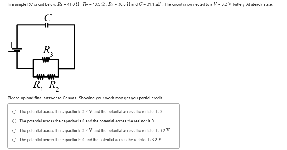 Solved In a simple RC circuit below, R1R1R_R1 = 41.8 ΩΩ , | Chegg.com