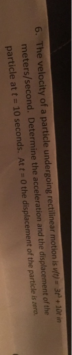 Solved The velocity of a particle undergoing rectilinear | Chegg.com