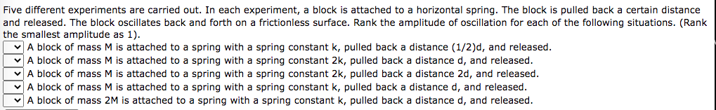 Solved Five different experiments are carried out. In each | Chegg.com