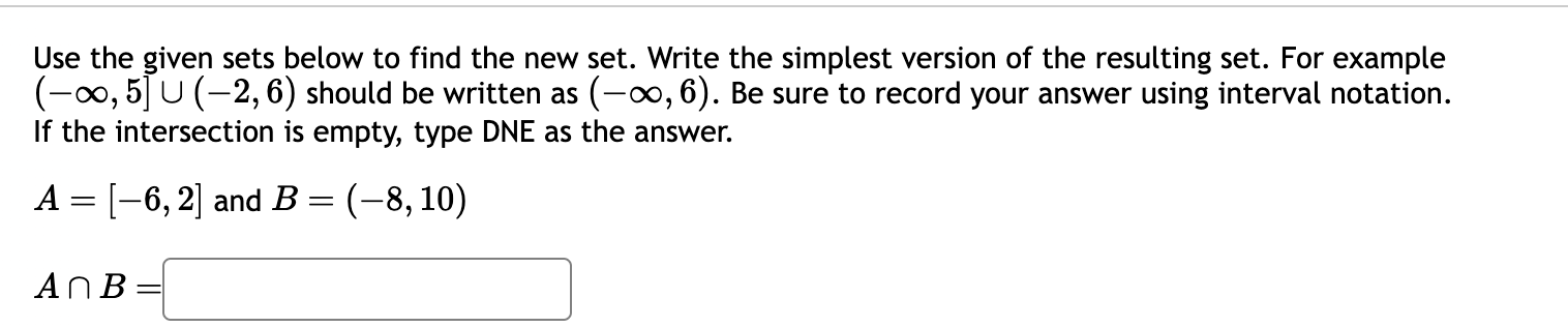 Solved Use the given sets below to find the new set. Write | Chegg.com