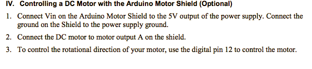 Solved IV. Controlling a DC Motor with the Arduino Motor | Chegg.com