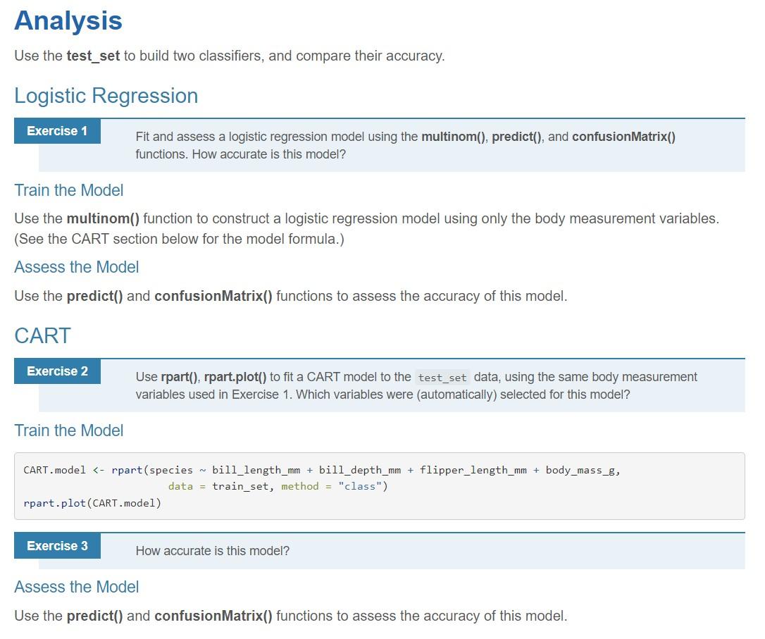 I need a screenshot of the code with the exercises | Chegg.com