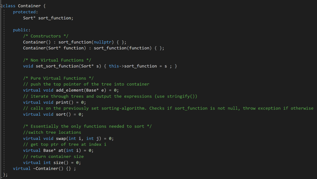 Solved creating two expression tree containers: one that | Chegg.com