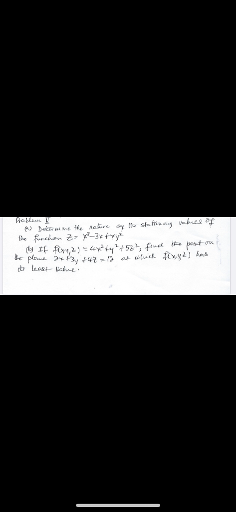 Solved Boblem I (R) Determine the nature of the stationary | Chegg.com