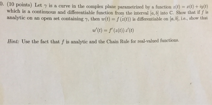 Solved Let gamma is a curve in the complex plane | Chegg.com