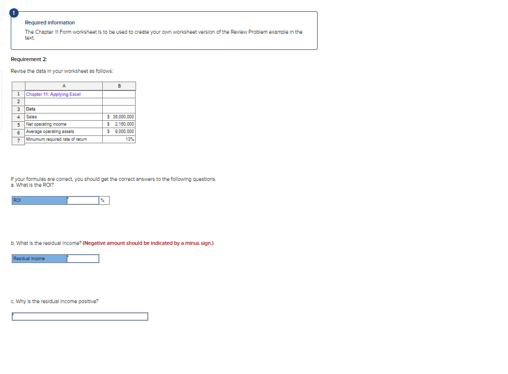 Solved Required information The Chapter 11 Form worksheet is | Chegg.com
