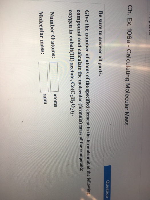 Solved Give the number of atoms of the specified element in | Chegg.com