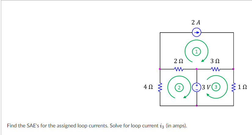 Solved Find the SAE's for the assigned loop currents. Solve | Chegg.com