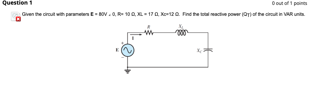 Solved Given the circuit with parameters | Chegg.com