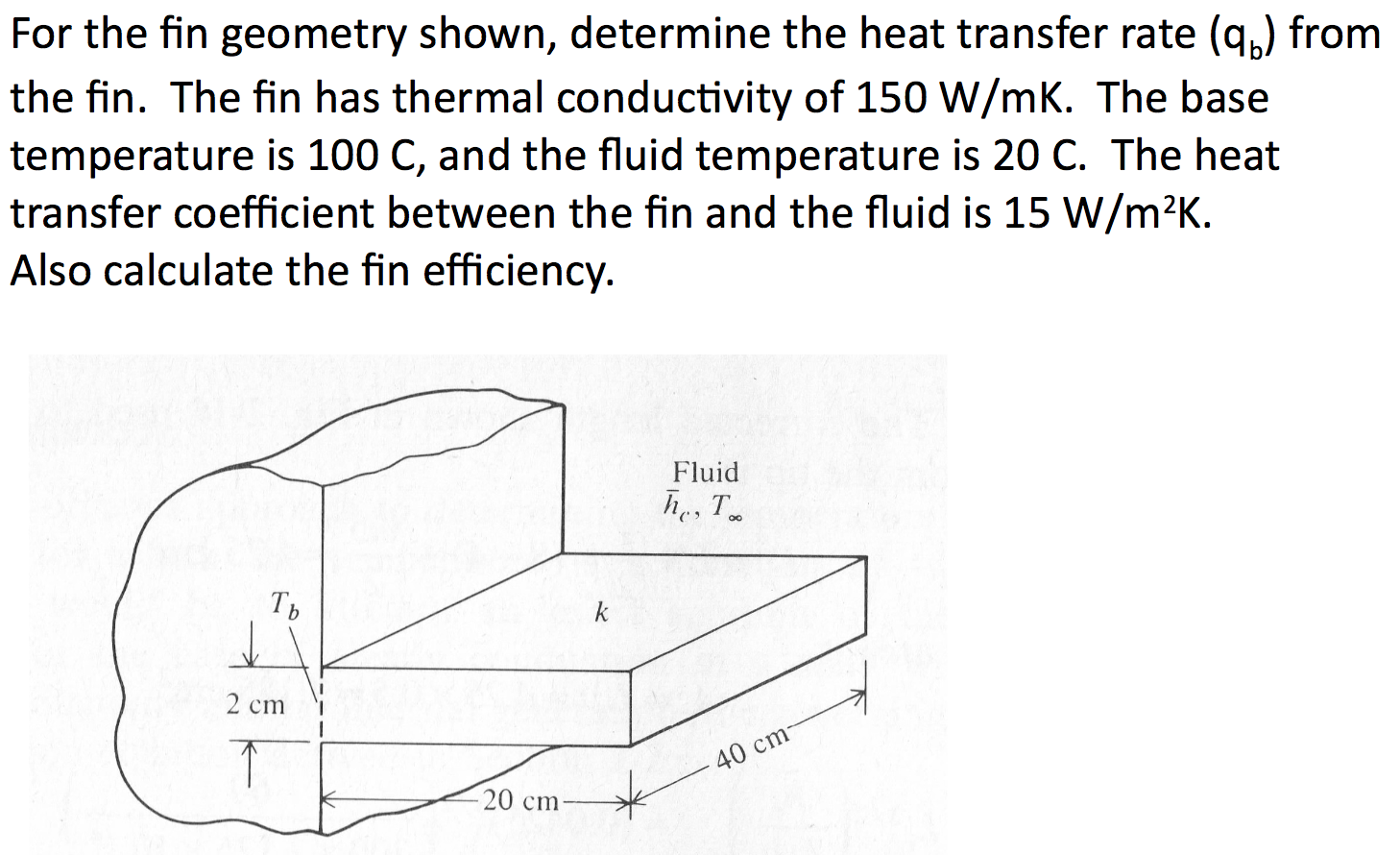 Solved For the fin geometry shown, determine the heat | Chegg.com