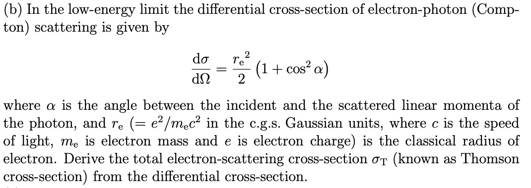 Solved (b) In the low-energy limit the differential | Chegg.com