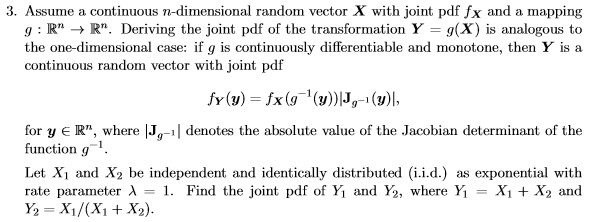 Solved 3. Assume a continuous n-dimensional random vector X | Chegg.com