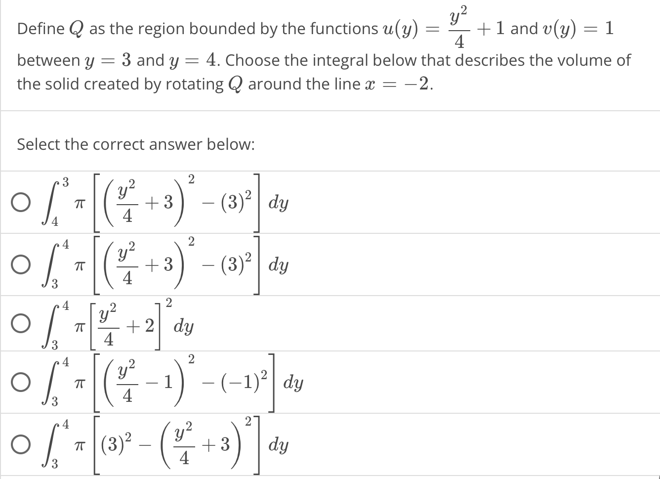 Solved Define Q ﻿as the region bounded by the functions | Chegg.com