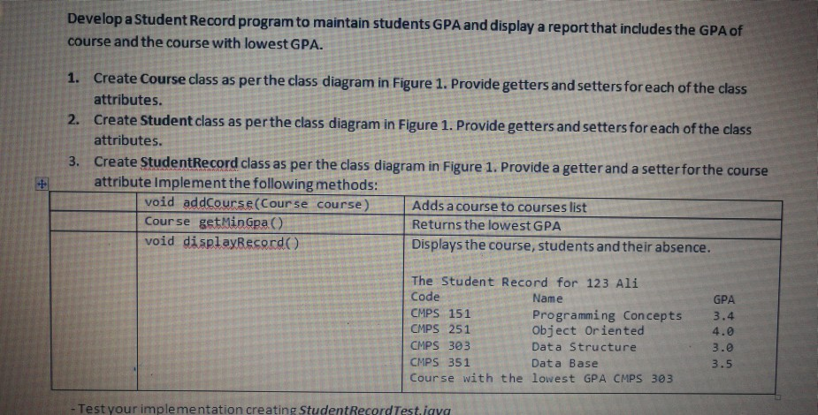 Solved Develop a Student Record program to maintain students | Chegg.com