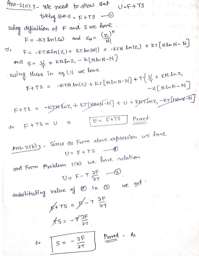 Solved Problem 7: Applications of the Free Energy concept to | Chegg.com