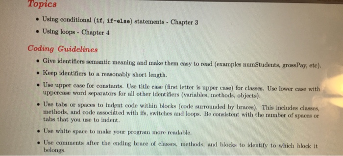 Solved: Topics Using Conditional (11, It-else) Statements ... | Chegg.com