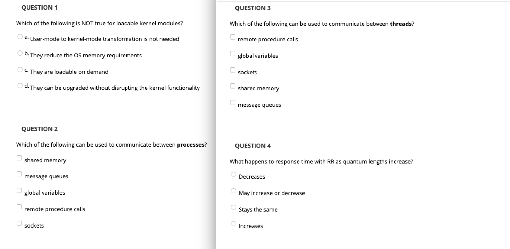 Solved QUESTION 1 QUESTION 3 Which of the following is NOT | Chegg.com