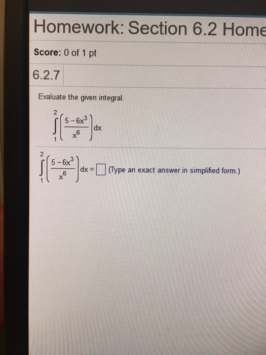 Solved Homework Section 6 2 Home Score 0 Of 1 Pt 6 2 7