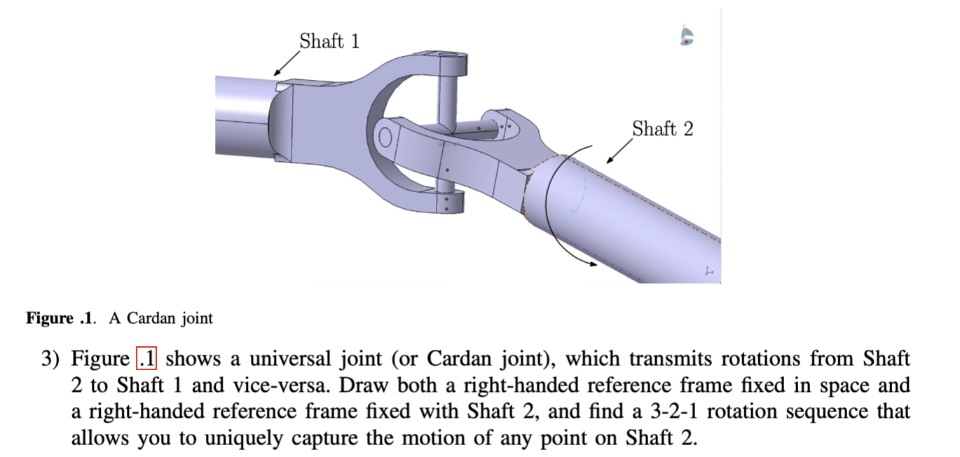 Solved 3) Figure .1 shows a universal joint (or Cardan | Chegg.com