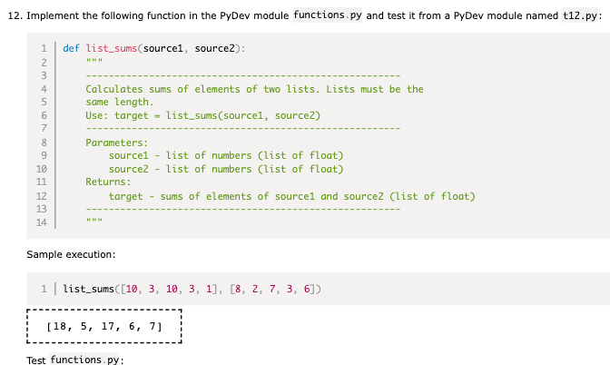 Solved Sample execution: \[ 1 \text { list_sums | Chegg.com