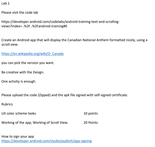 Lab 1 Please visit the code lab | Chegg.com