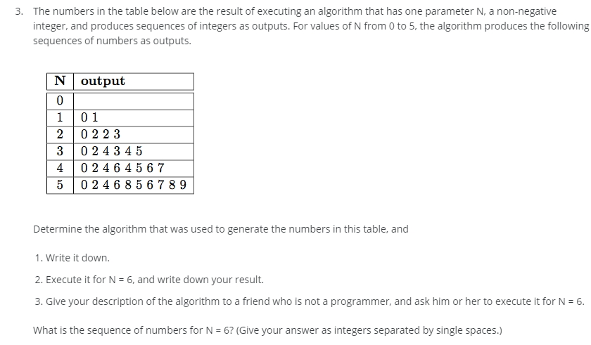 Solved 3. The numbers in the table below are the result of | Chegg.com