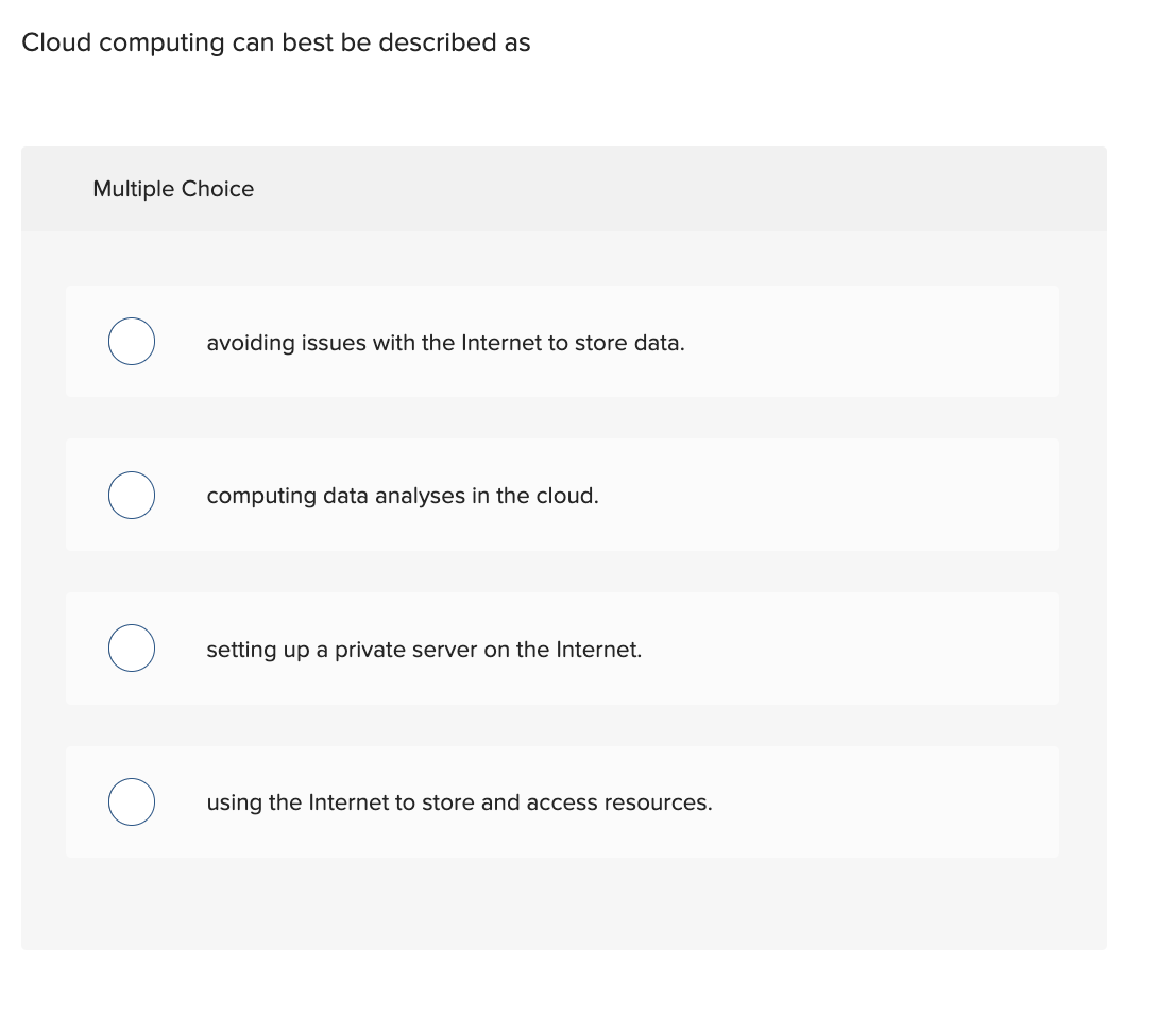 Solved Cloud Computing Can Best Be Described As Multiple