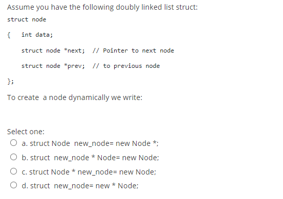 Solved Assume you have the following doubly linked list | Chegg.com