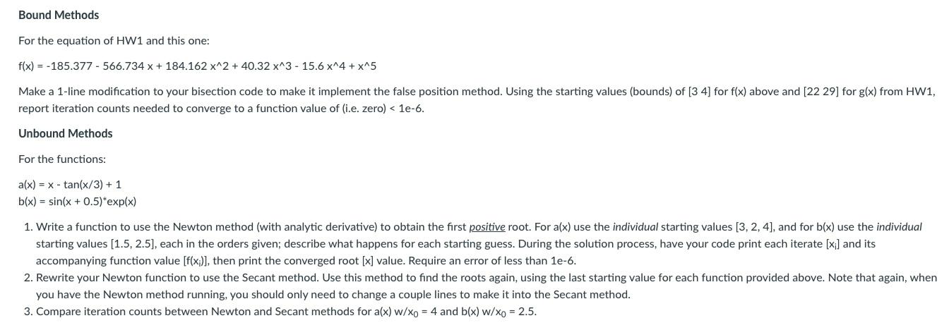 Solved Bound Methods For The Equation Of Hw1 And This One