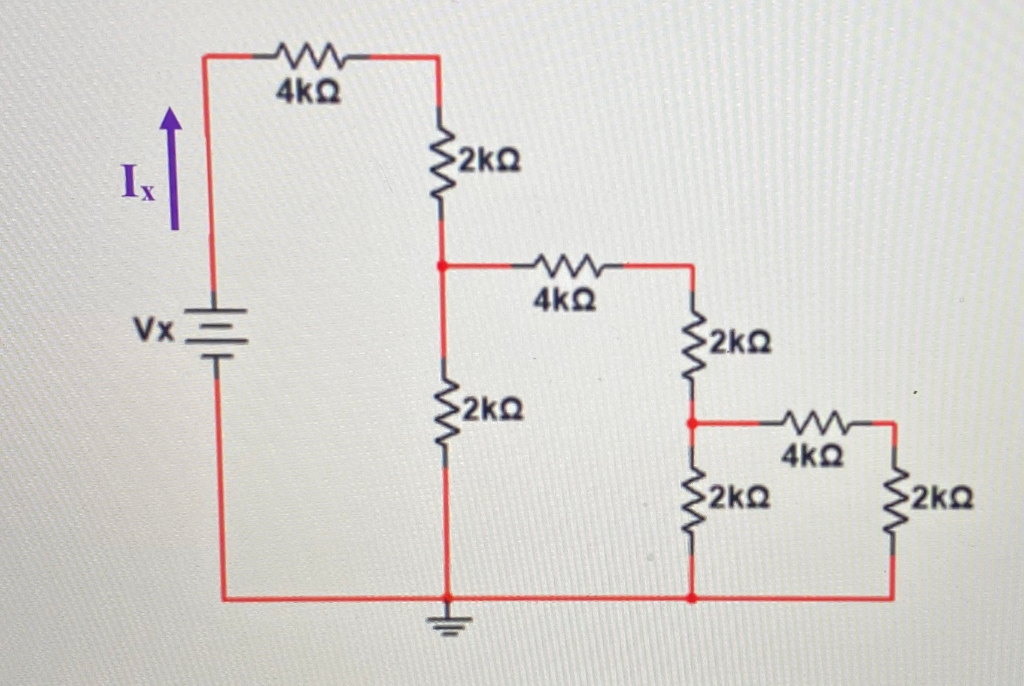 Solved Using the circuit below, find the value of Vx that | Chegg.com