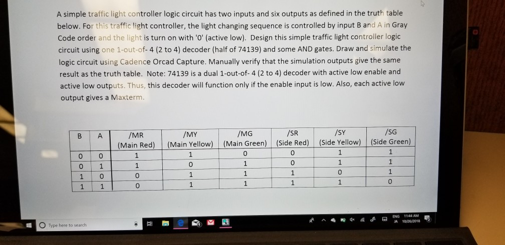 Solved A simple traffic light controller logic circuit has | Chegg.com